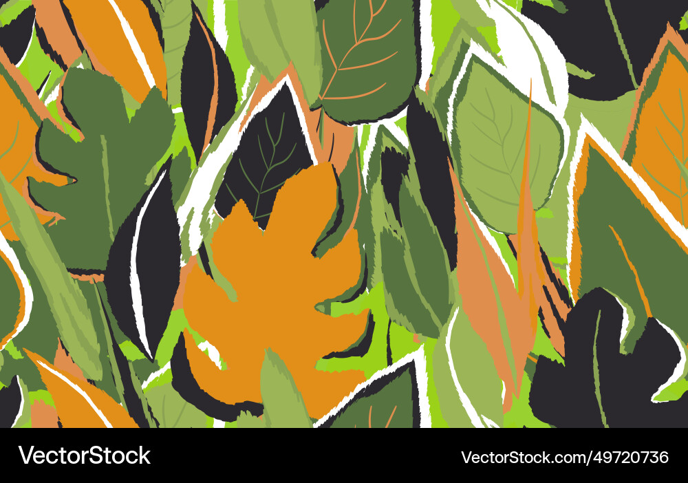 Floral seamless with hand drawn color exotic Vector Image