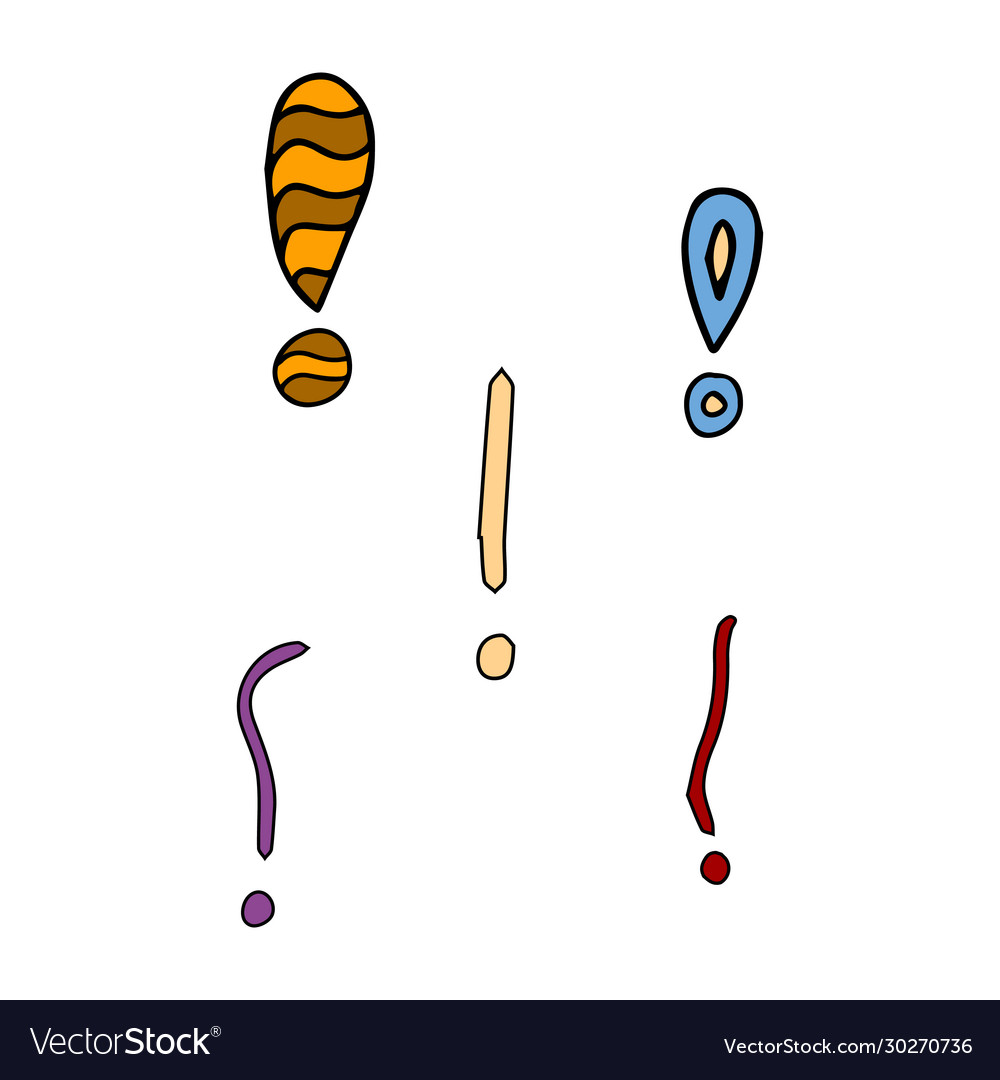 Hand drawn question mark and exclamation point Vector Image