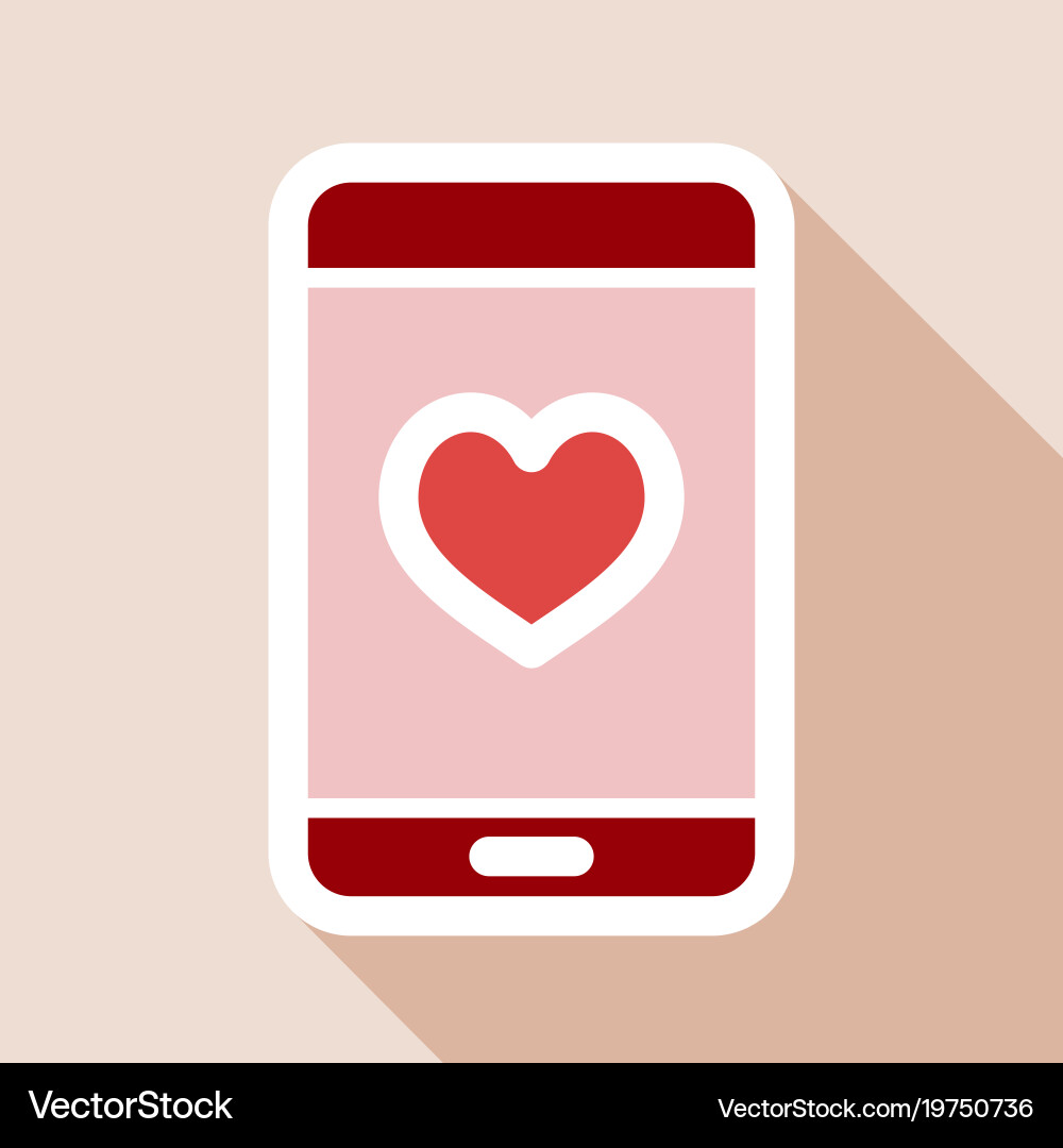 Heart smartphone icon romantic telephone call Vector Image