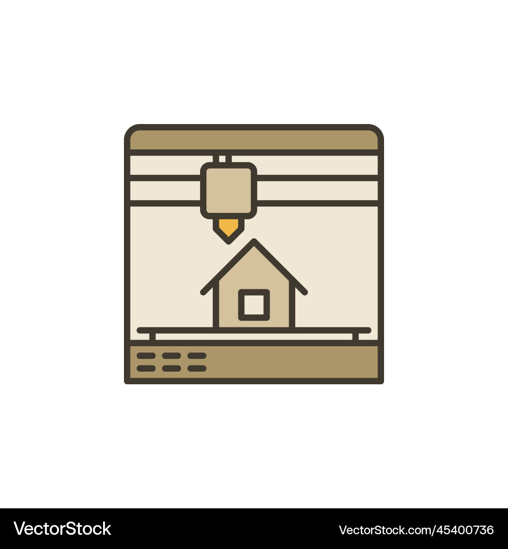 House 3d print concept colored icon or symbol Vector Image