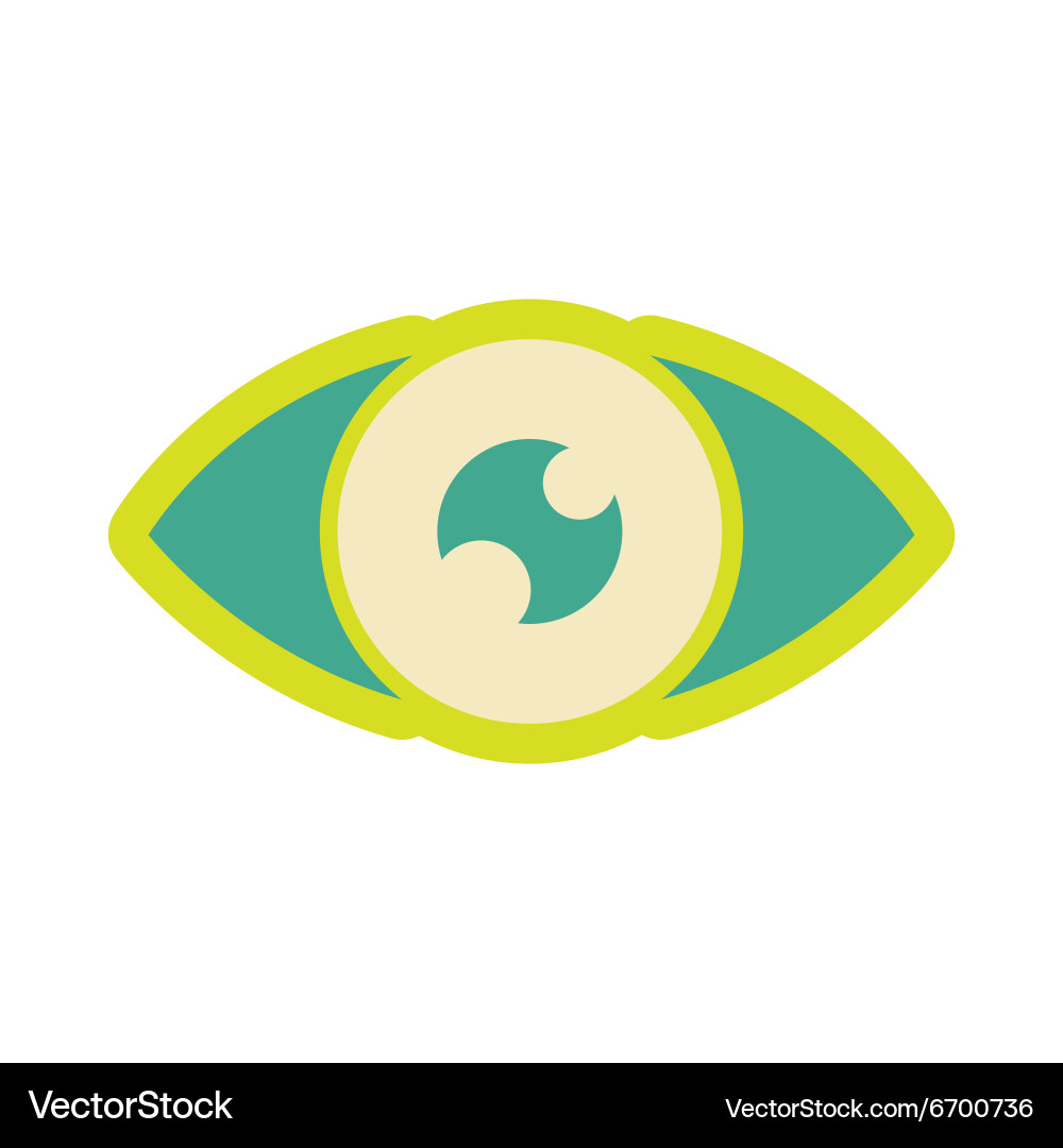 Icon of human eye in flat style Royalty Free Vector Image