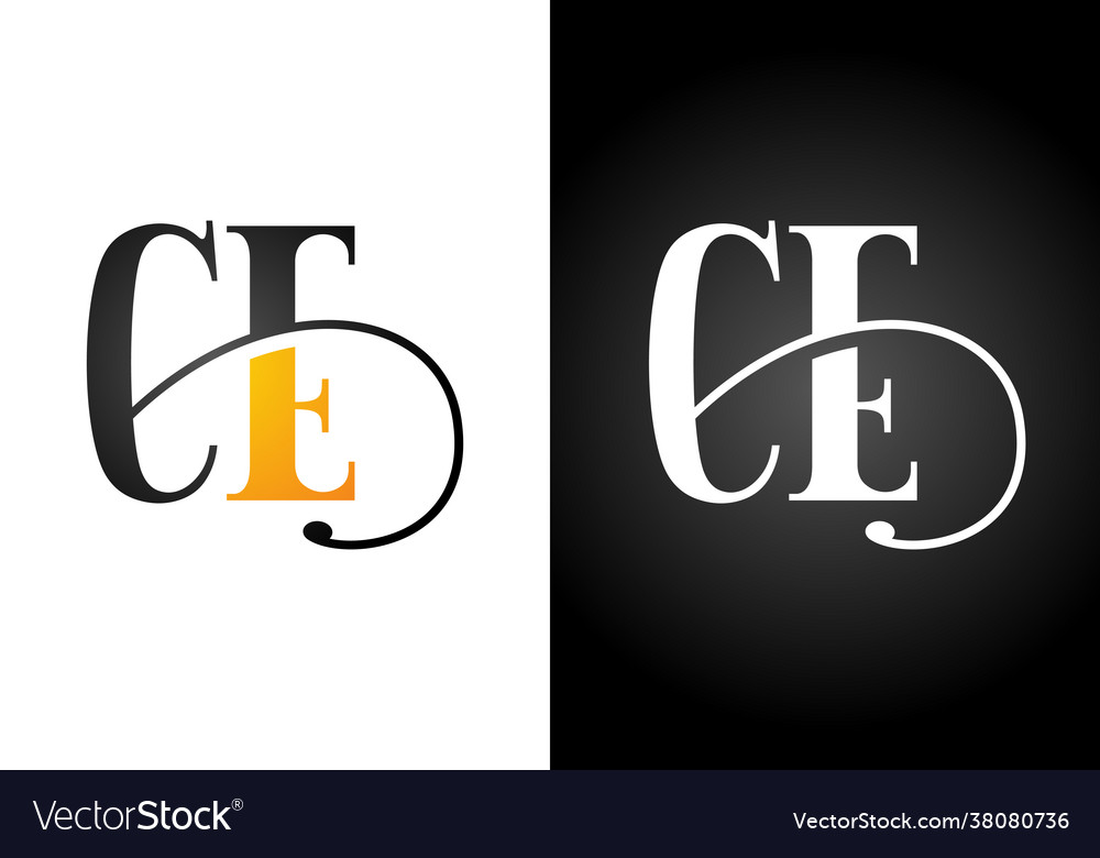 Initial monogram letter c e logo design template Vector Image