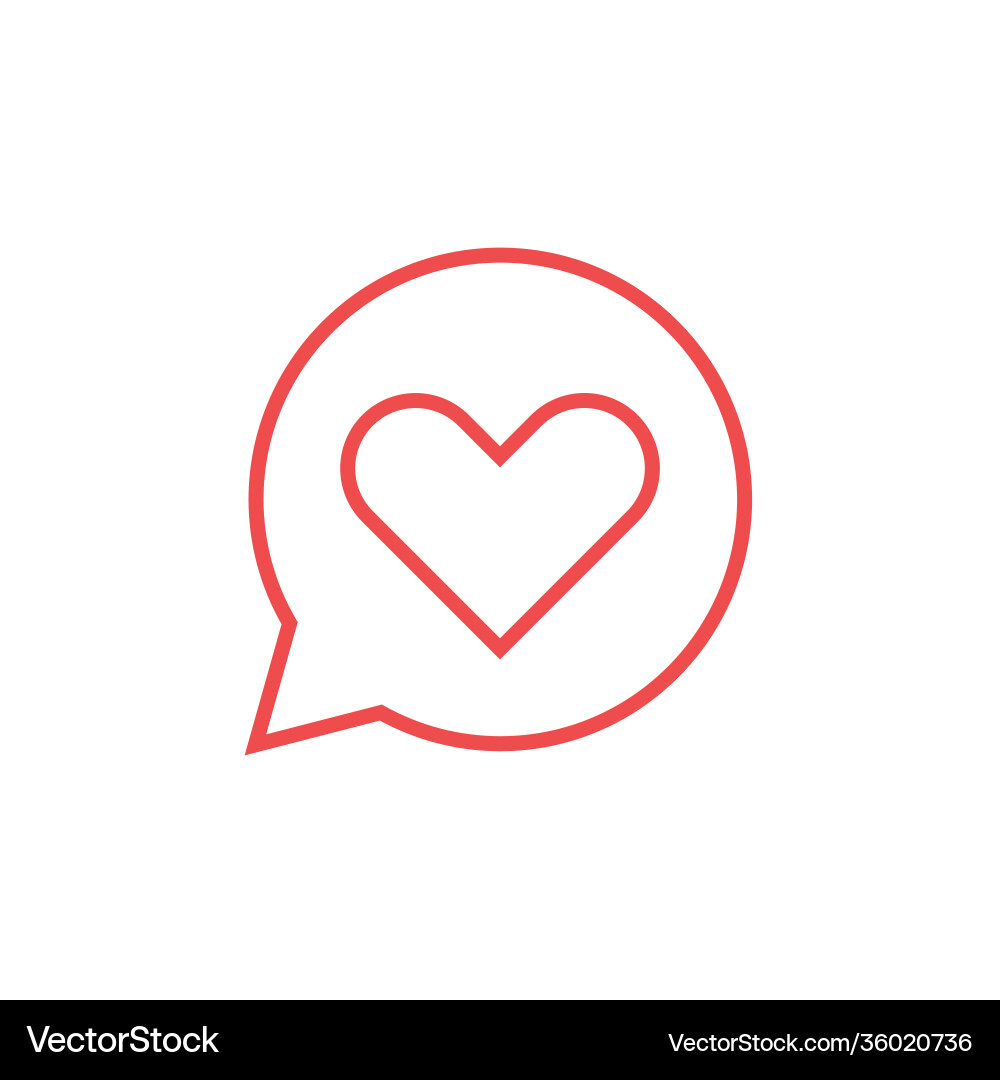 Linear love heart chat bubble icon love messsage Vector Image