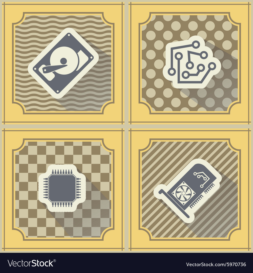 Seamless background with computer hardware Vector Image