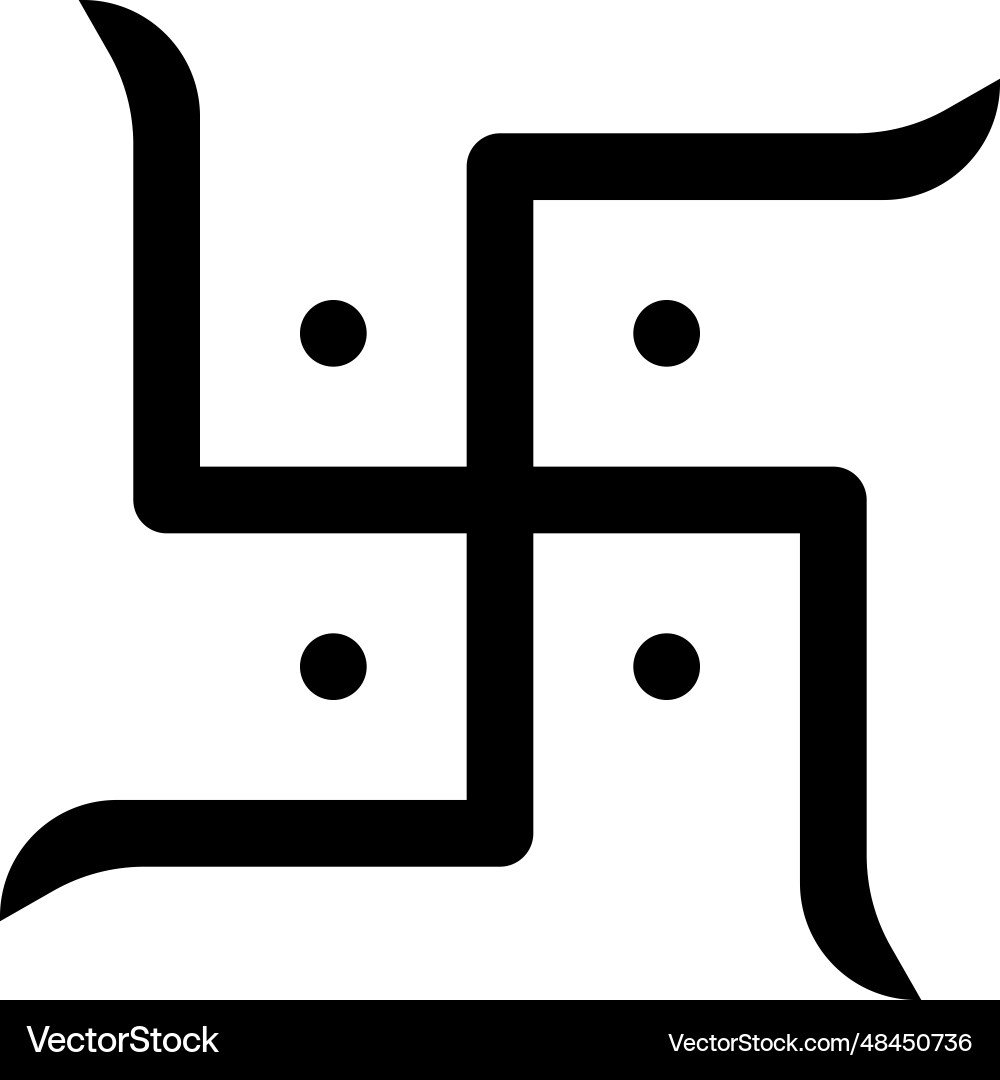 Swastika hinduism glyph icon Royalty Free Vector Image