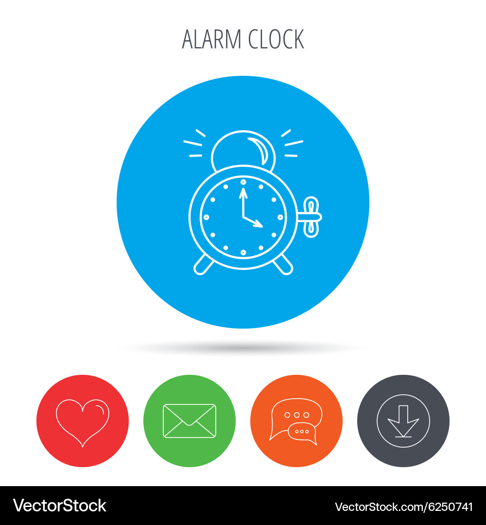 Alarm clock icon mechanical retro time sign Vector Image