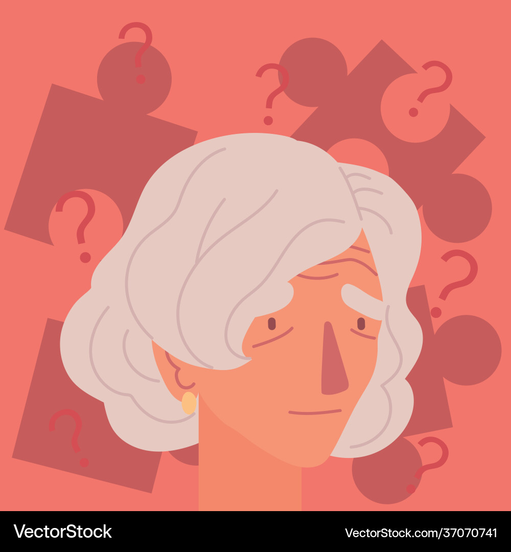 Alzheimer dementia disease Royalty Free Vector Image