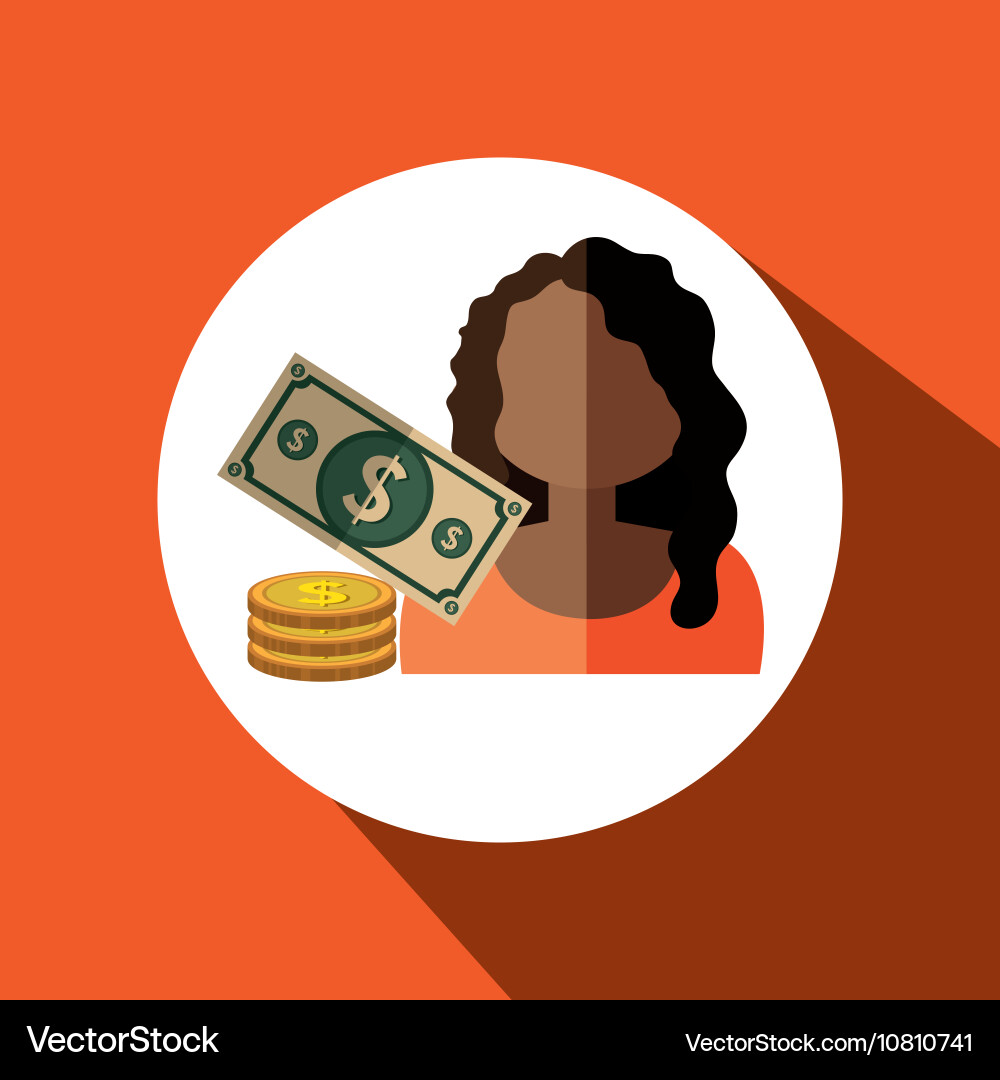 Avatar money bill coin Royalty Free Vector Image