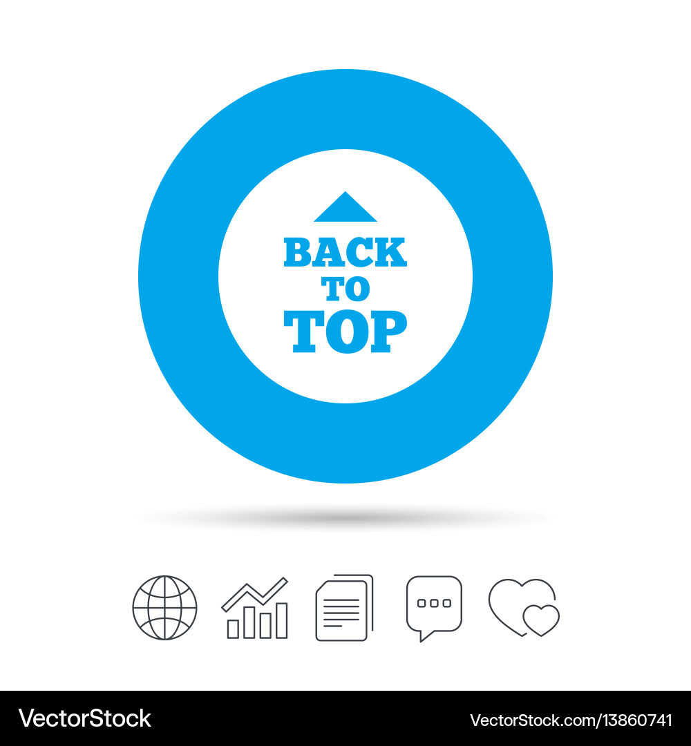 Back to top arrow sign icon scroll up symbol Vector Image
