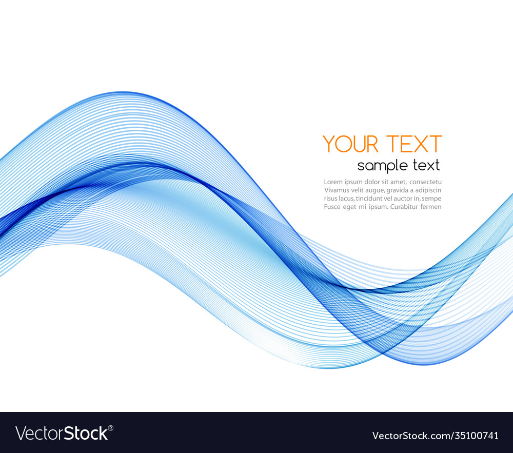 Blue abstract wave design element smoke Royalty Free Vector