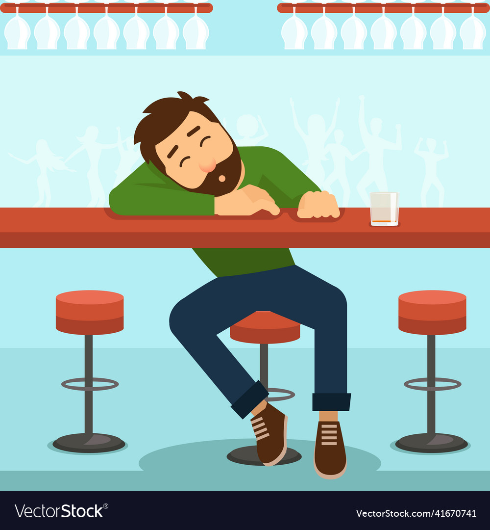 Drunk man Royalty Free Vector Image - VectorStock