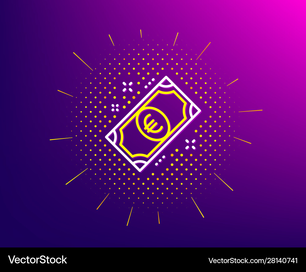 Euro money line icon payment method sign Vector Image