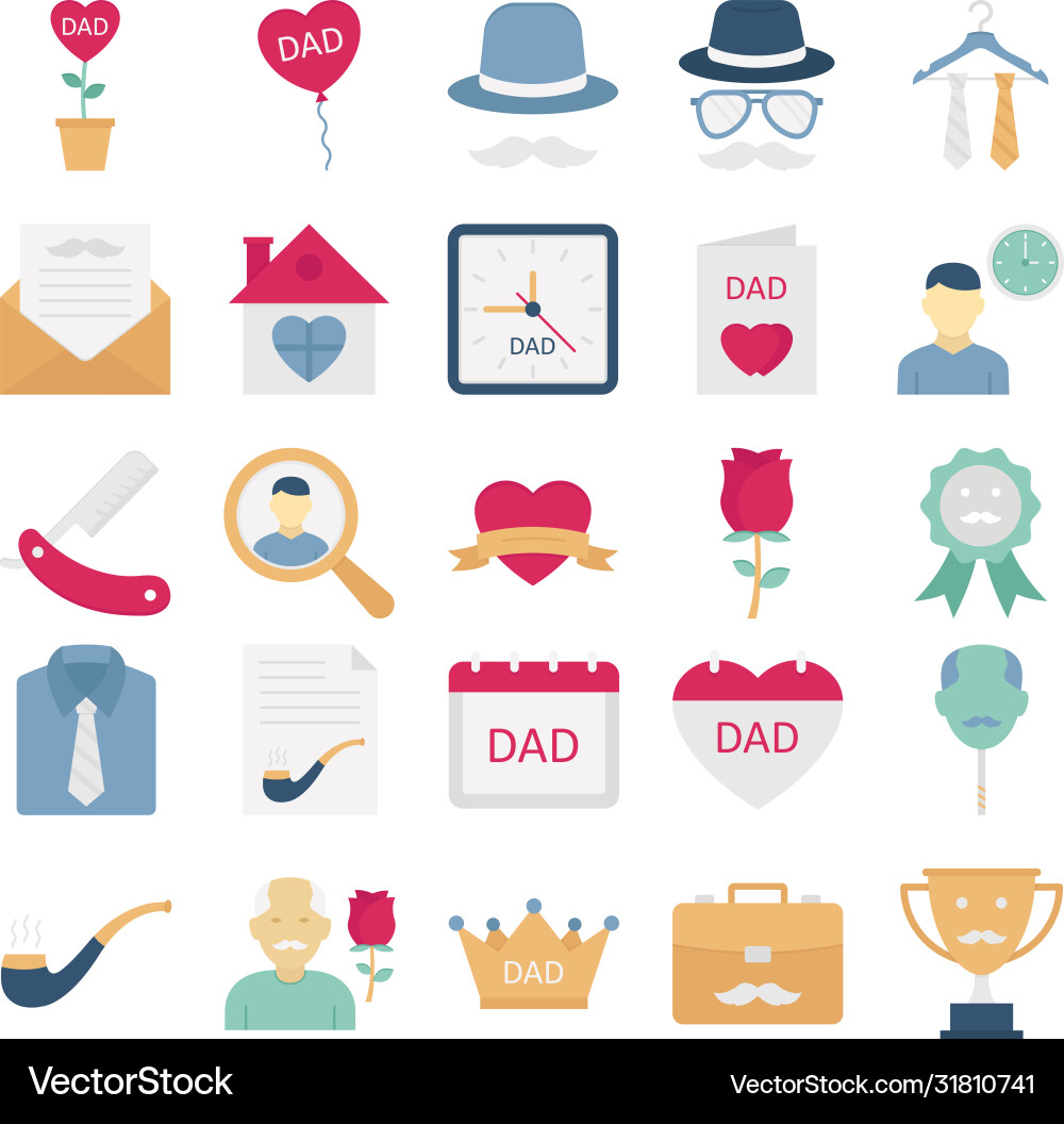 Father day icons set every single icon can Vector Image