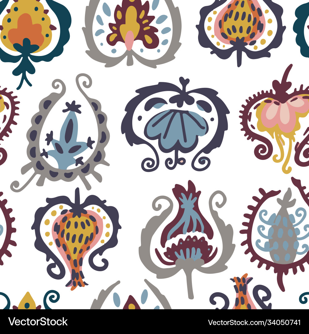 Flowers in bloom blossom plants seamless Vector Image