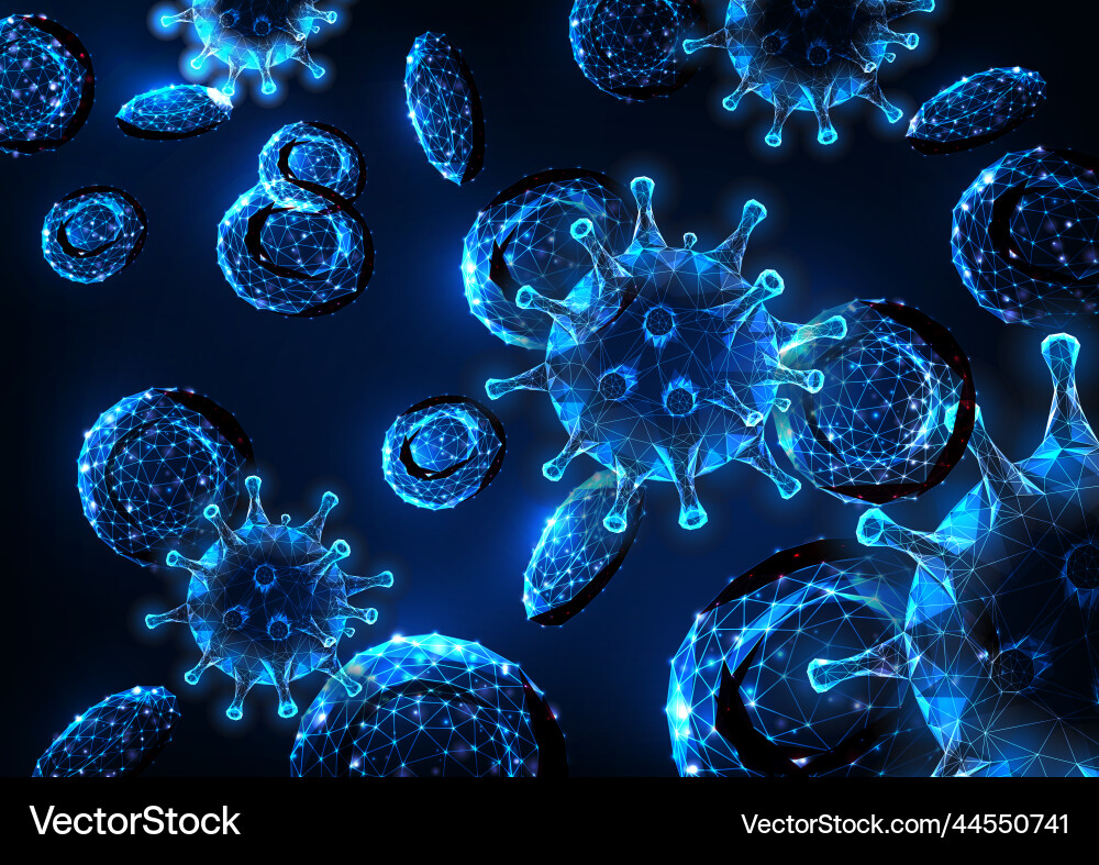 Futuristic viral infection concept with glowing Vector Image