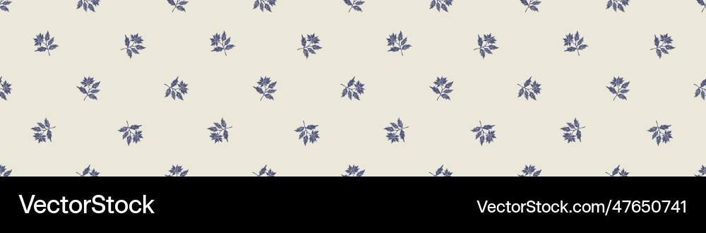 Masculine block print sprig stem ribbon Royalty Free Vector