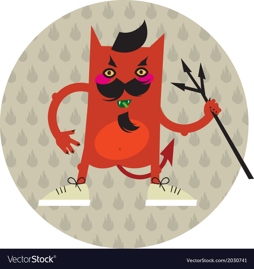 Moustached devil Royalty Free Vector Image - VectorStock