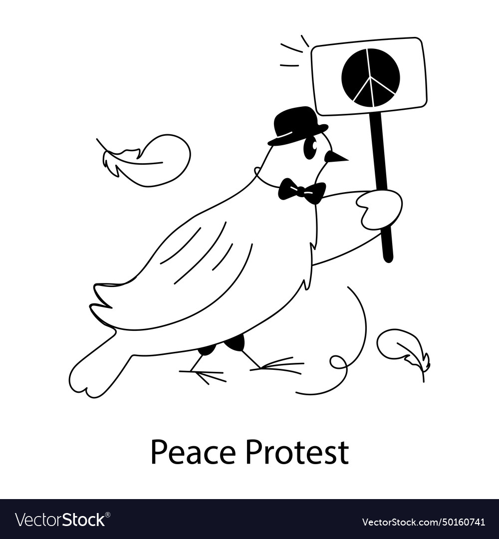 Peace protest Royalty Free Vector Image - VectorStock