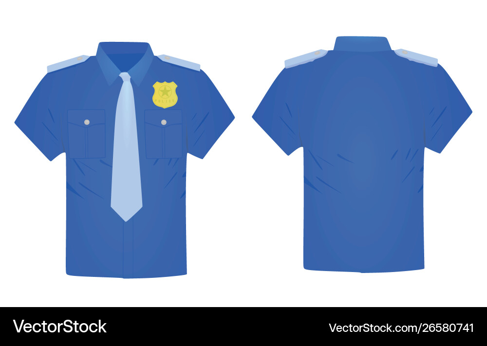 Police short sleeve shirt Royalty Free Vector Image