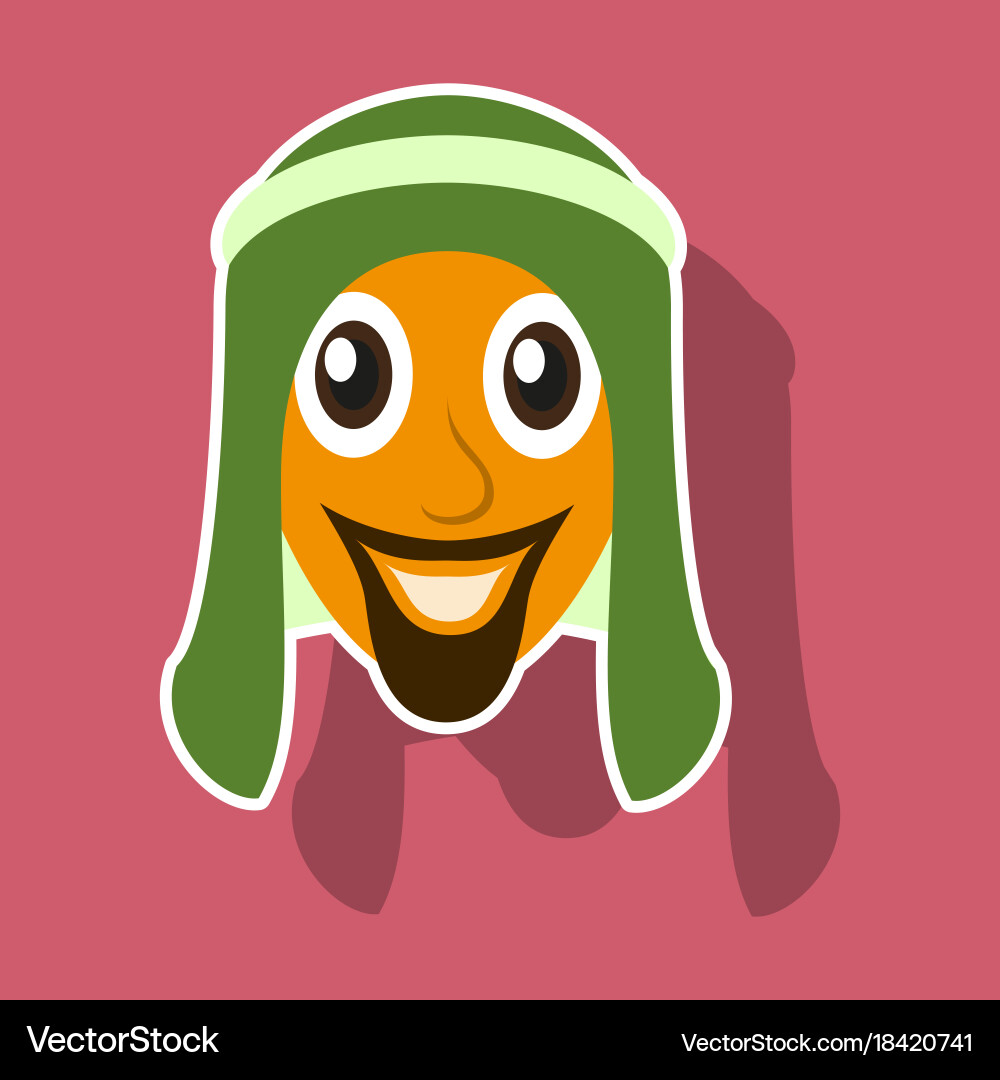 Realistic paper sticker on theme arabic business Vector Image