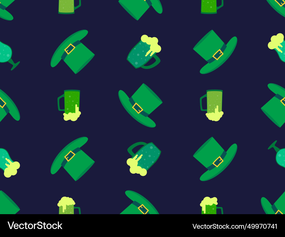 Seamless pattern with glasses of beer and Vector Image