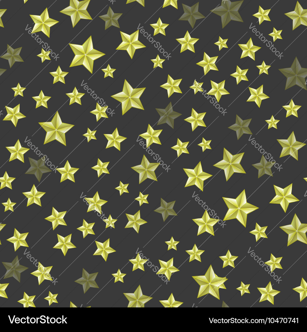 Set of yellow stars seamless starry pattern Vector Image