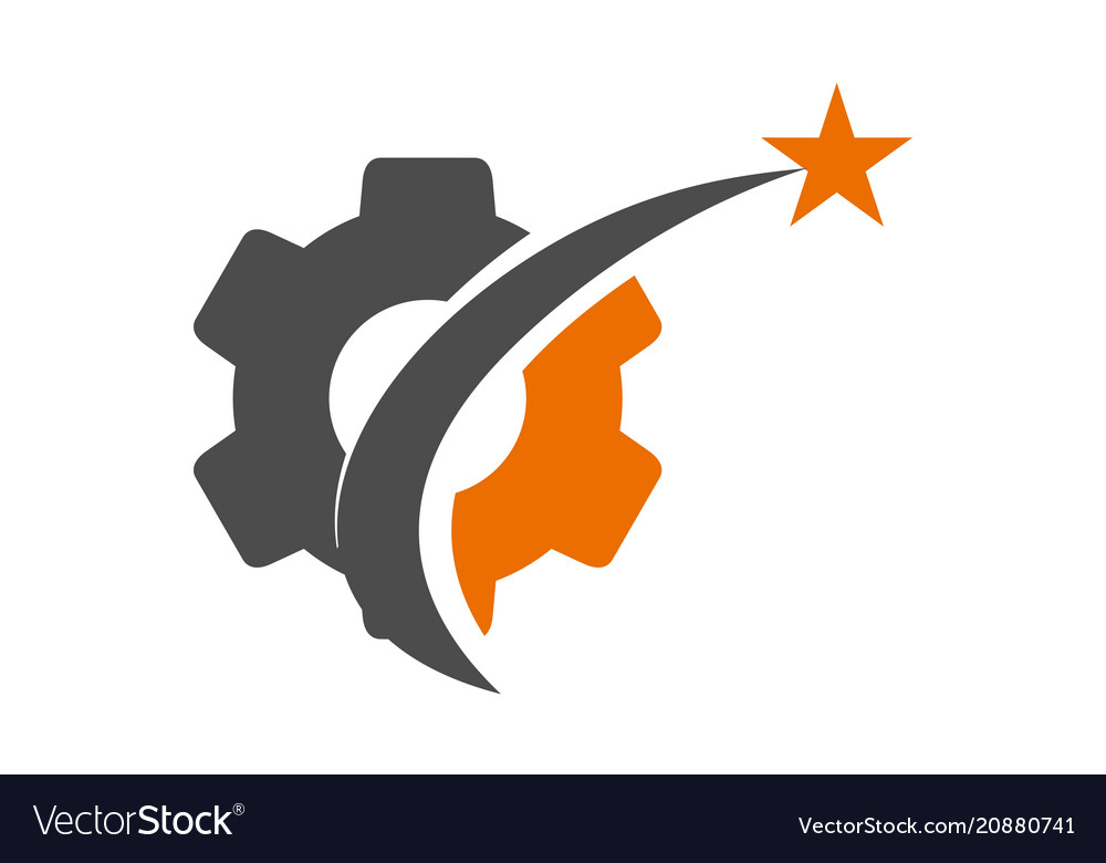 Star gear solution Royalty Free Vector Image - VectorStock