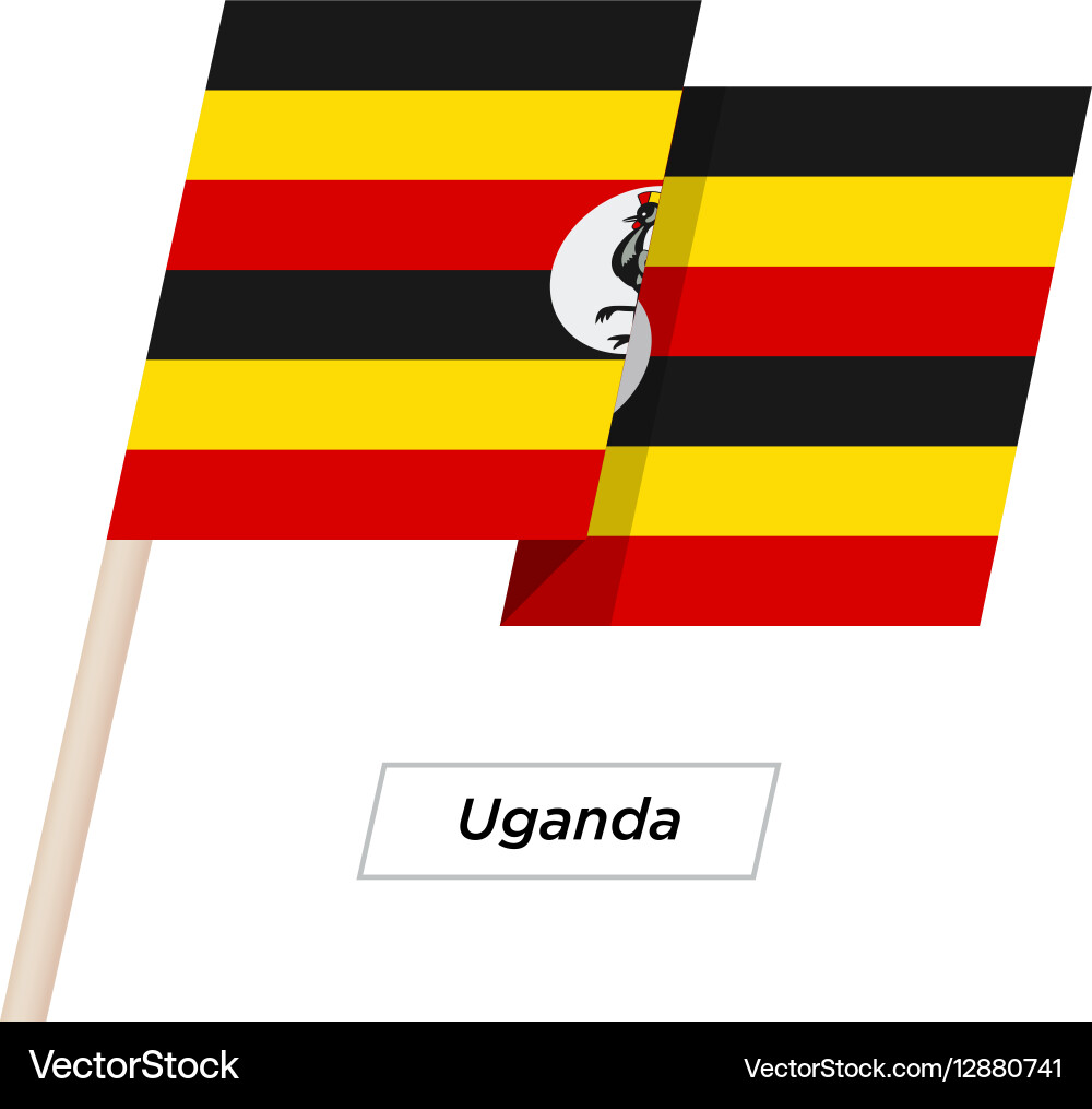 Uganda Ribbon Waving Flag Isolated on White Vector Image