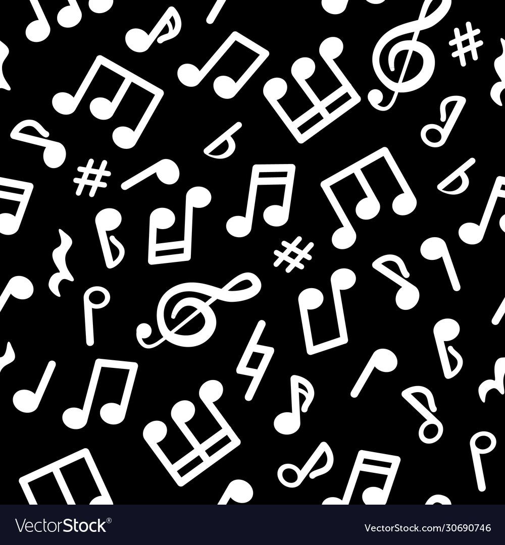 Abstract music seamless pattern notes Royalty Free Vector