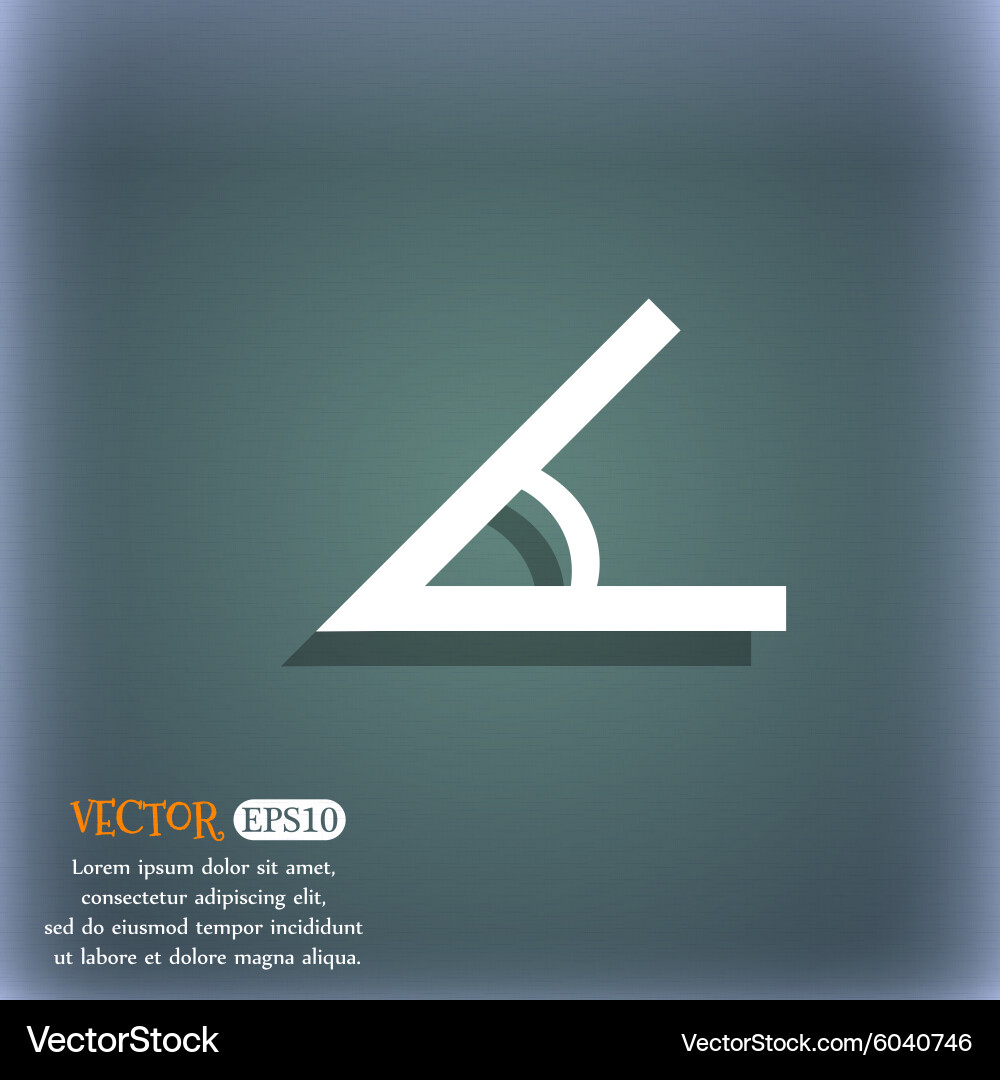 Angle 45 degrees icon sign on the blue-green Vector Image