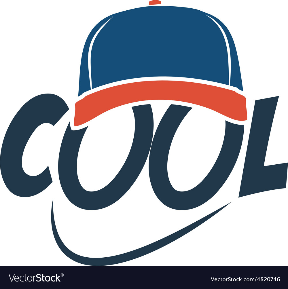 Caption COOL with baseball cap Royalty Free Vector Image