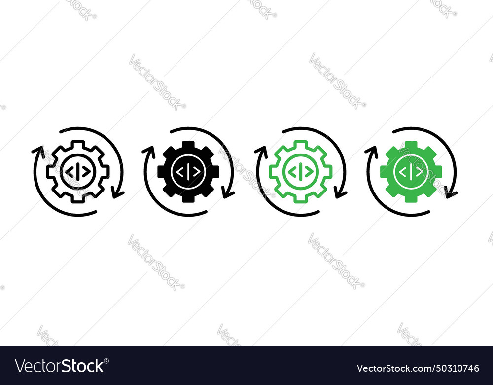 Code Optimization Icon Set Web Development Coding Vector Image