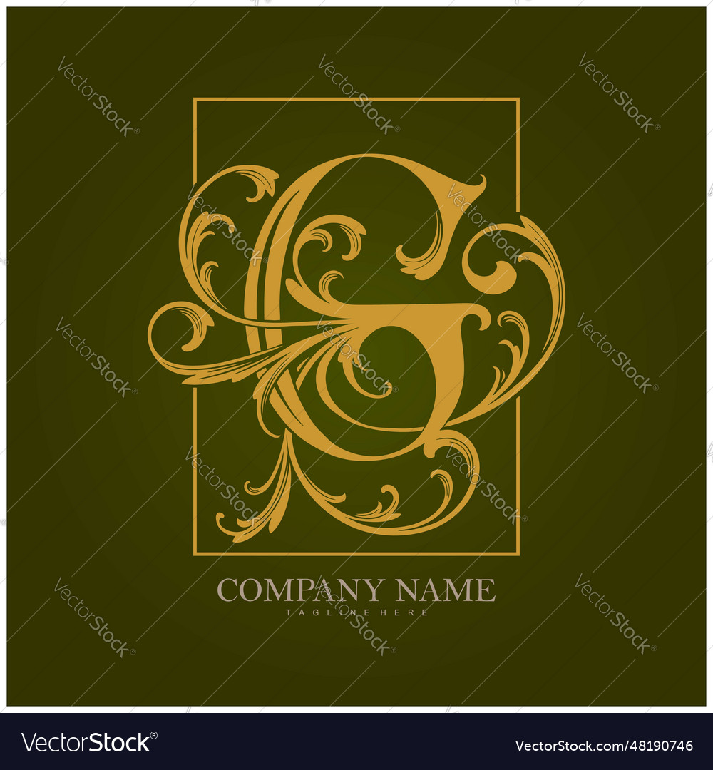 Elegant flourish g monogram letter logo Royalty Free Vector