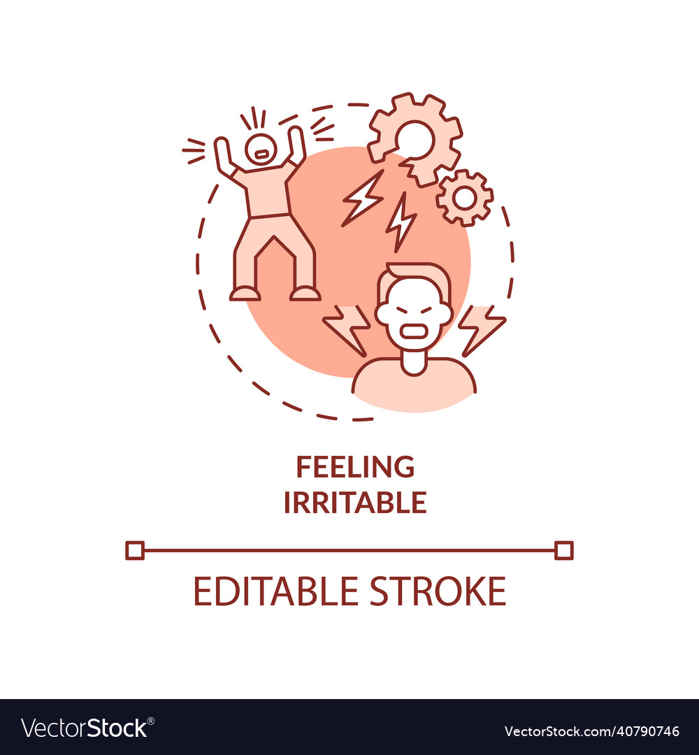 Feeling irritable terracotta concept icon Vector Image Feeling irritable terracotta concept icon Vector Image