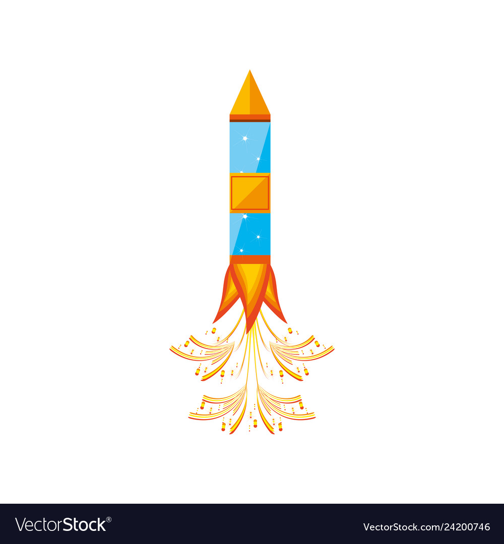 Firework rocket isolated icon Royalty Free Vector Image