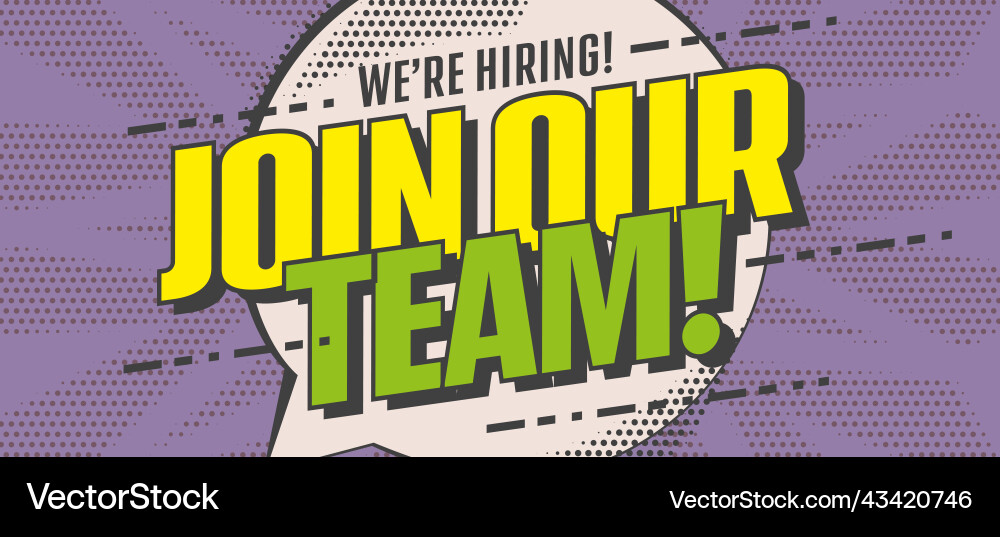 Hiring banner with join team invitation headline Vector Image