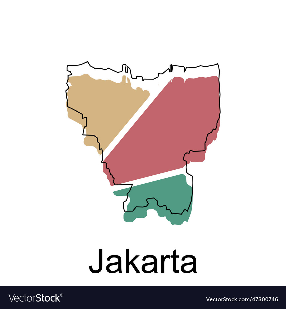 Map of jakarta design world international Vector Image