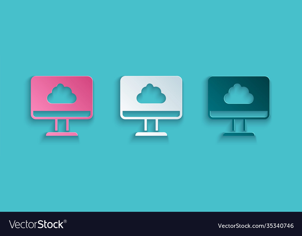 Paper cut cloud technology data transfer Vector Image Paper cut cloud technology data transfer Vector Image