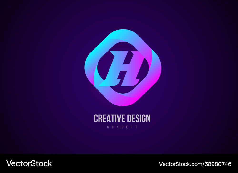 Pink h alphabet letter logo icon creative design Vector Image