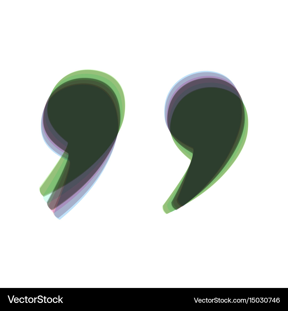 Quote sign colorful icon Royalty Free Vector Image