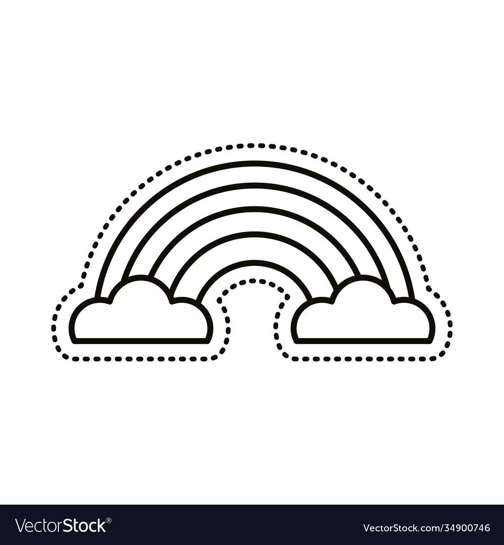 Rainbow Sticker Line Style Icon Royalty Free Vector Image