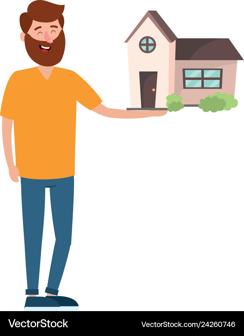 Real estate man cartoon Royalty Free Vector Image