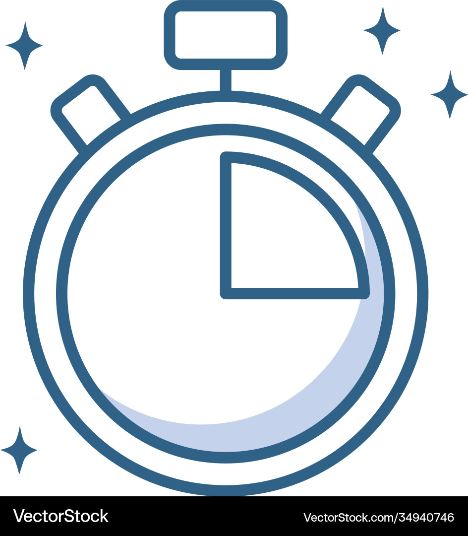 Stopwatch clock time device line style icon Vector Image