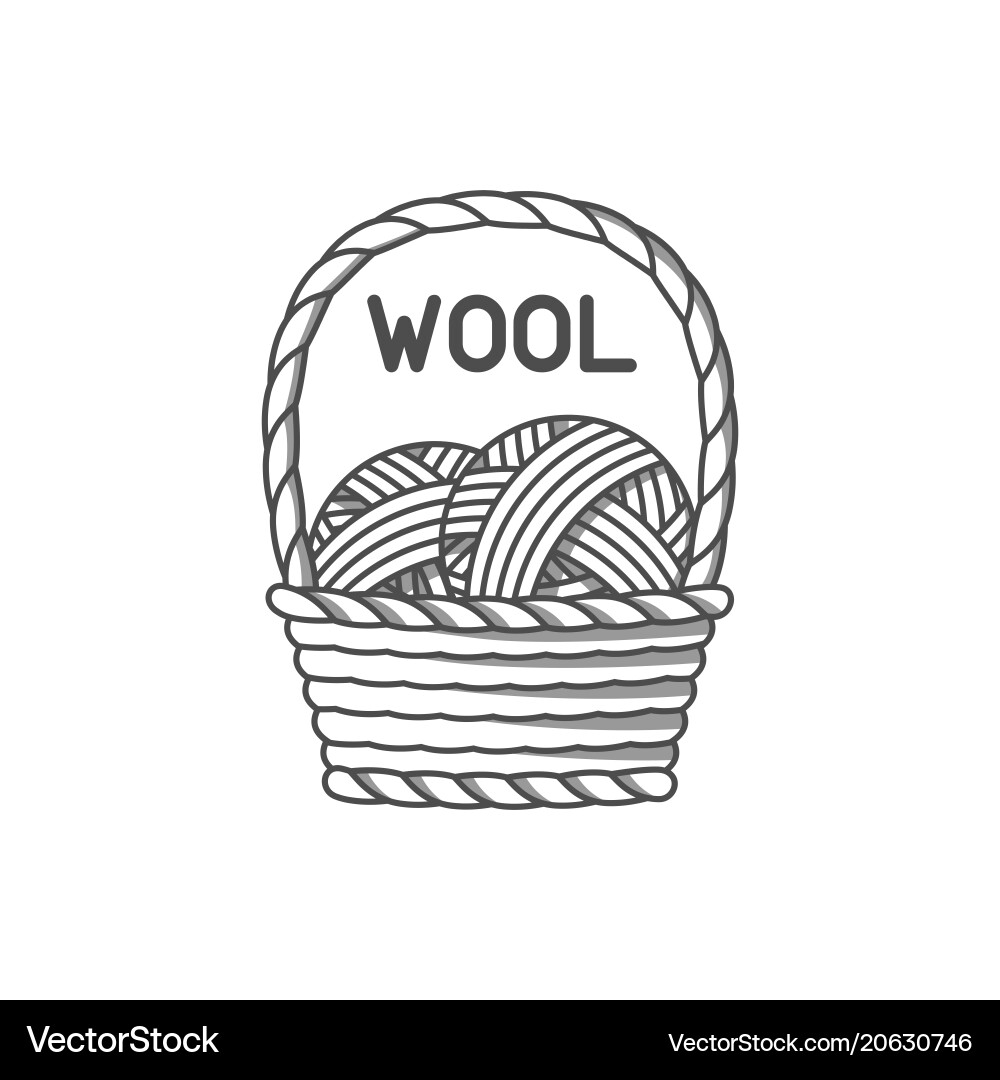Wool emblem with merino sheep label for hand made Vector Image