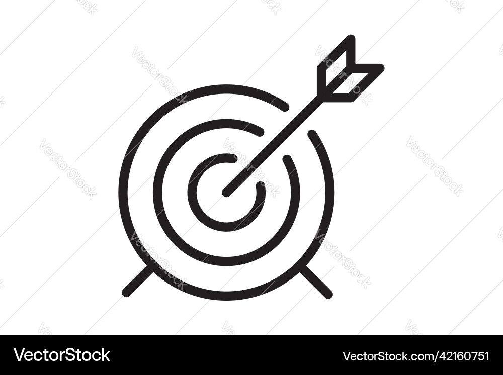 Arrow in target icon strategy symbol success Vector Image