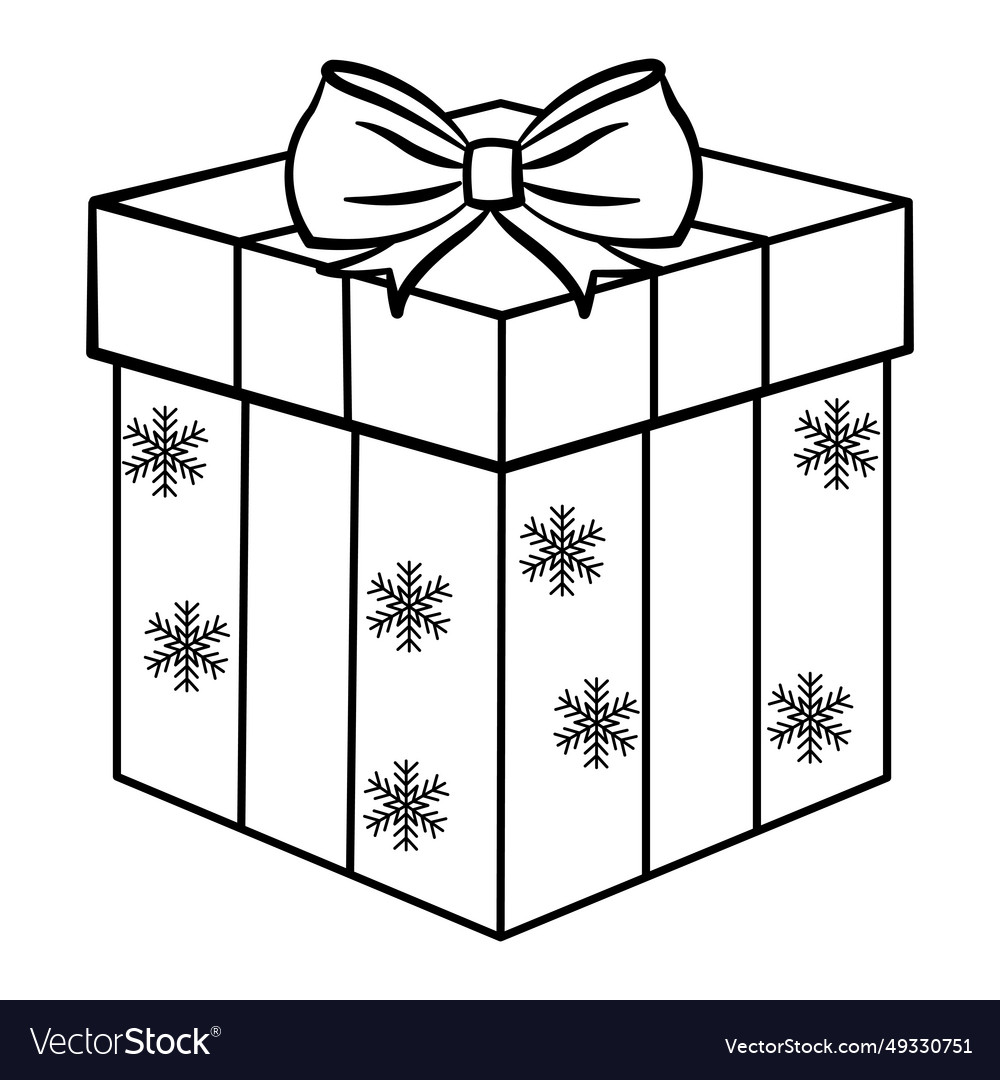 Coloring gift box of christmas Royalty Free Vector Image