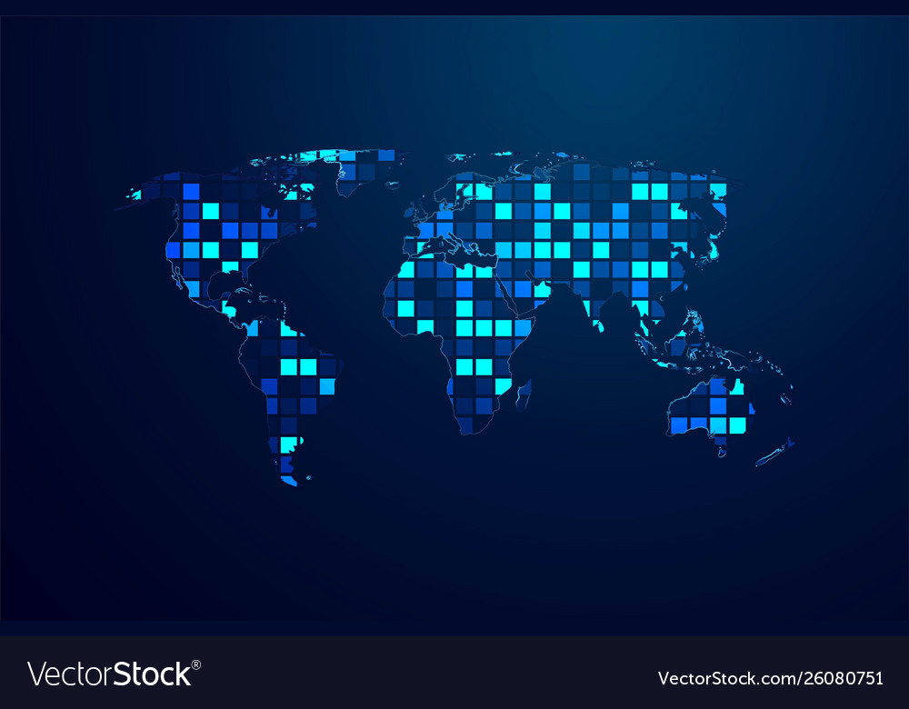 Communications network map world from Royalty Free Vector