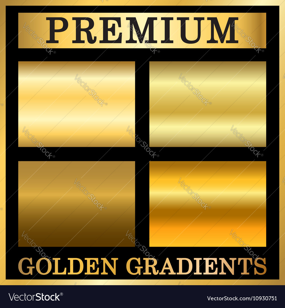Gold texture square patterns set Royalty Free Vector Image
