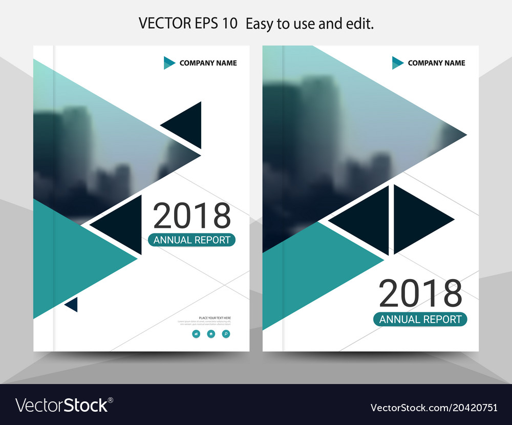 Green Triangle Annual Report Leaflet Brochure Vector Image
