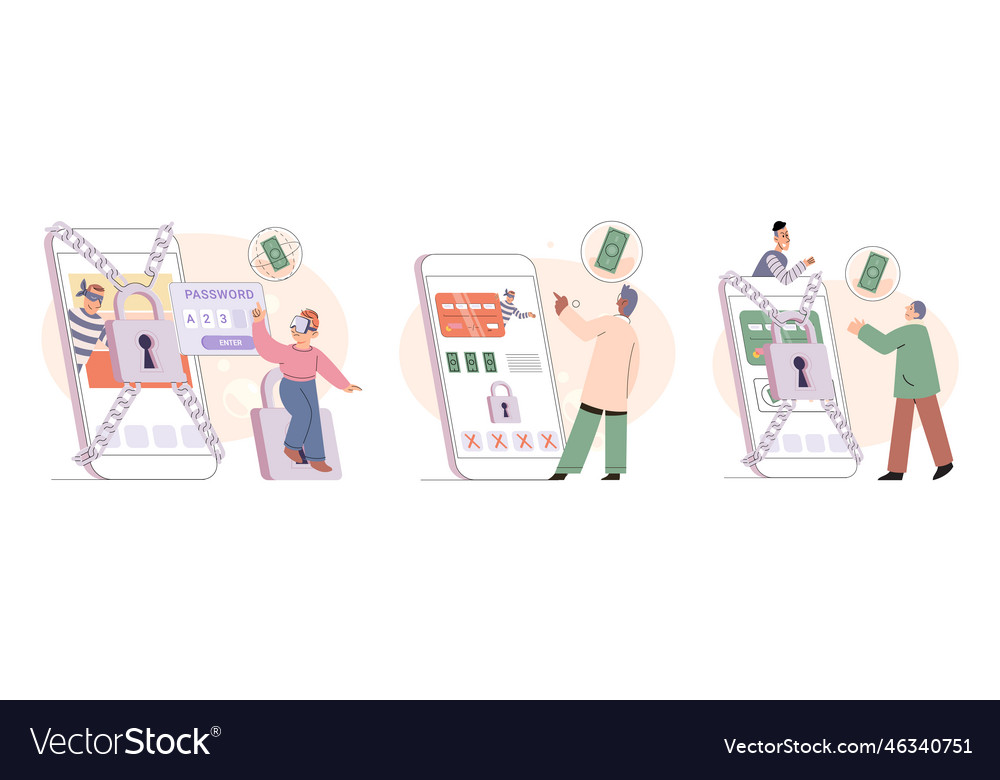 Hacker activity big set hacking computer Vector Image